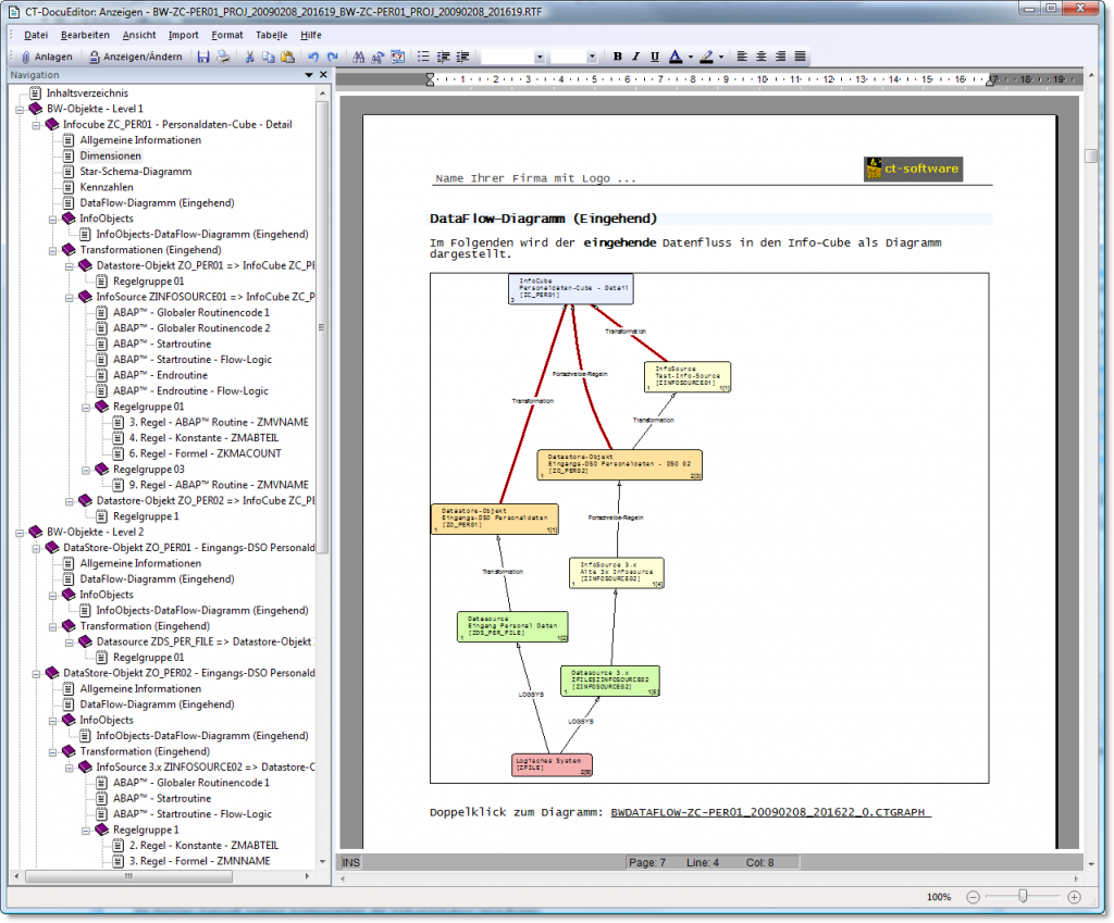 CT-Software | Dokumentation – Ausgabeformate