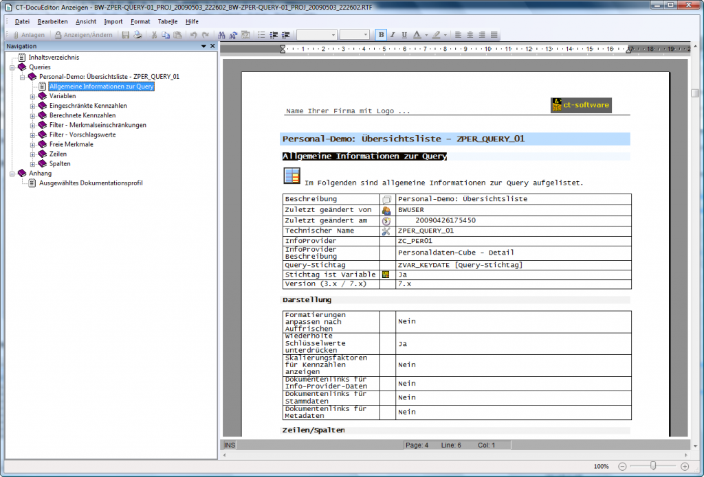 CT-Software | Dokumentation – Frontend Objekte