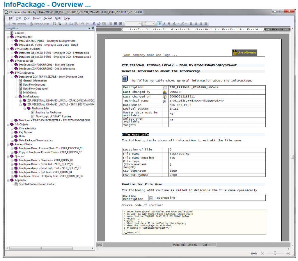CT-Software | Documentation – Backend Objects